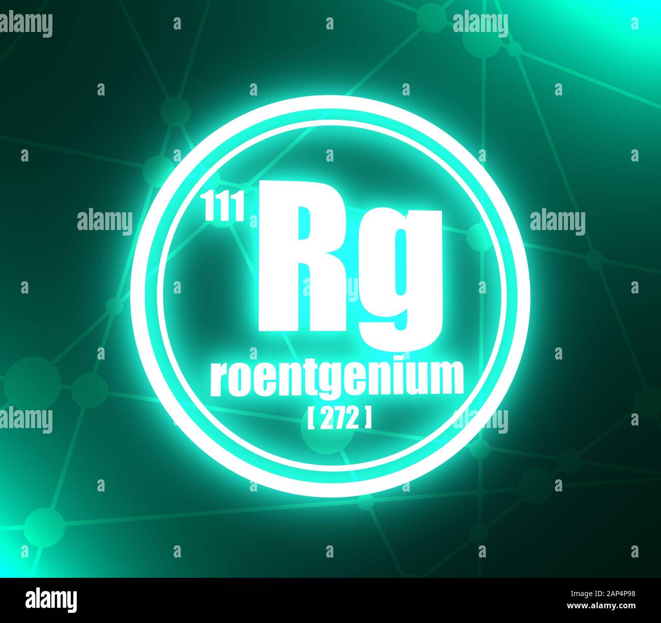 Roentgenium chemical element. Sign with atomic number and atomic weight ...