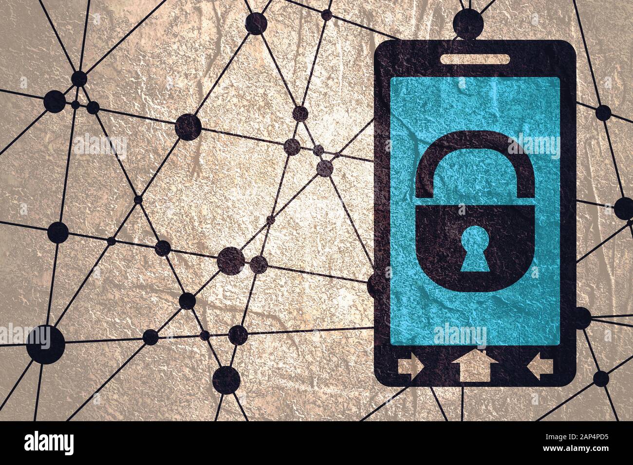 Smart phone and lock icons. Mobile gadgets technology relative image ...