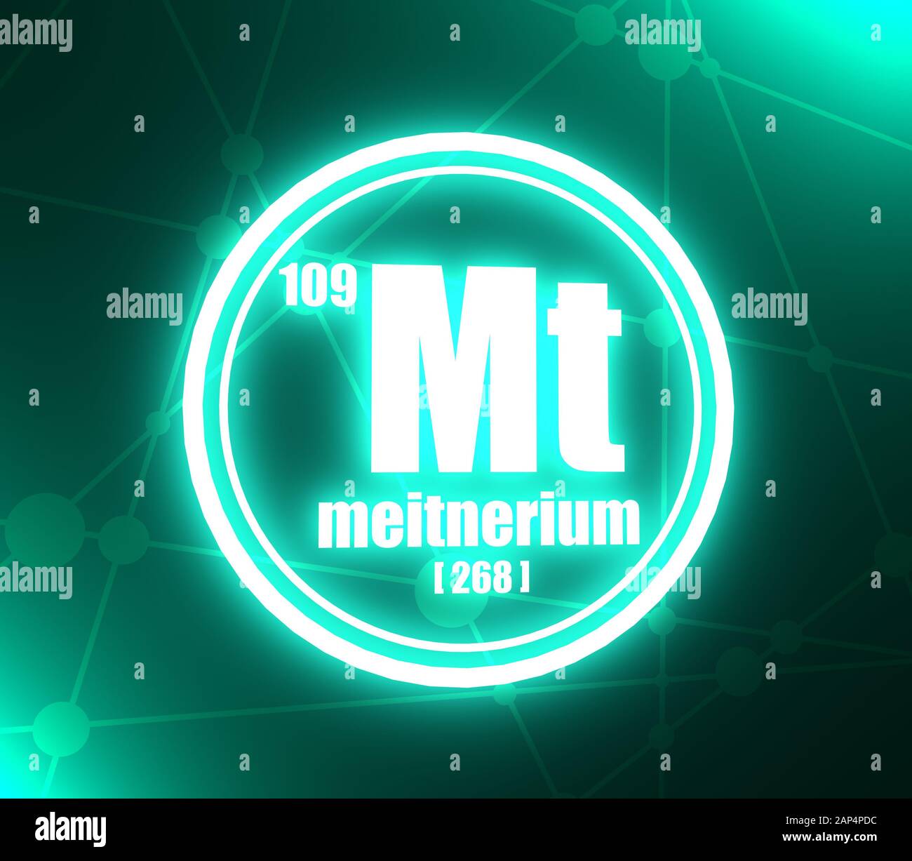 Meitnerium chemical element. Sign with atomic number and atomic weight ...
