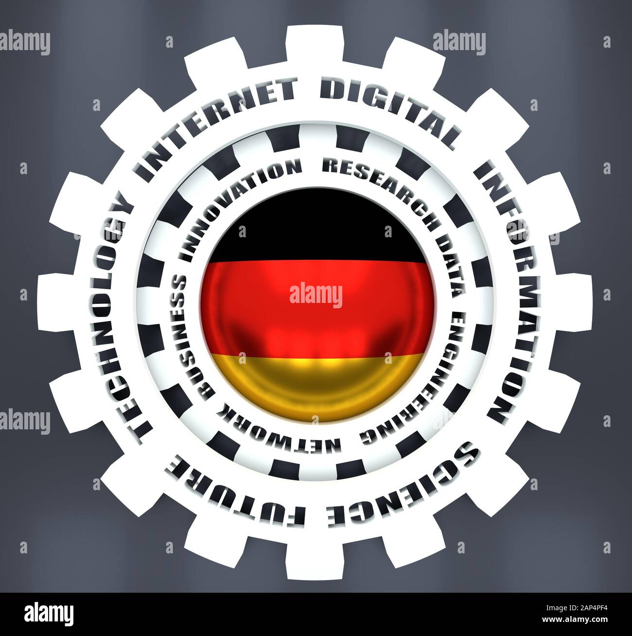 Technology relative words on the mechanism of gears. Concept in ...
