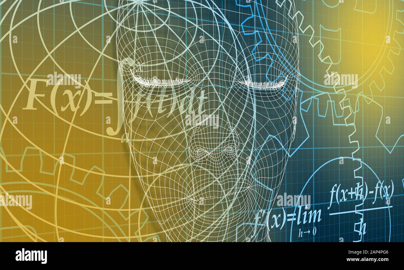 Abstract futuristic stripe line printed circuit board pattern with gear ...