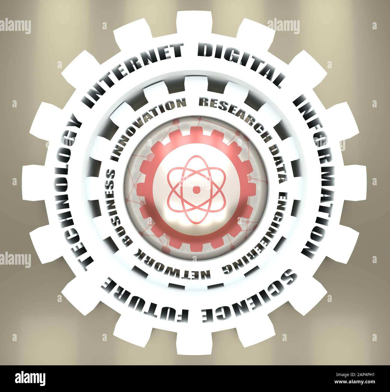 Technology relative words on the mechanism of gears. Concept in ...