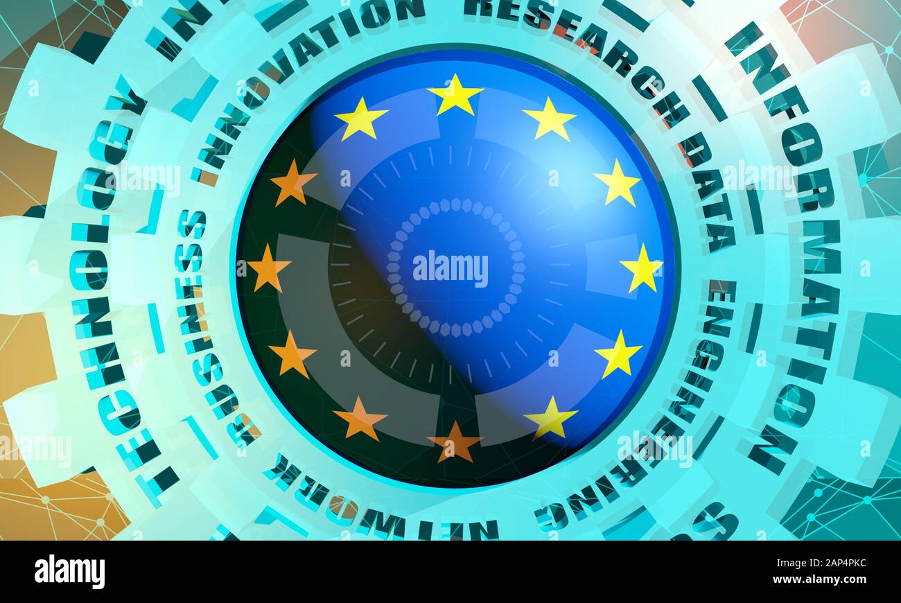 Technology relative words on the mechanism of gears. Concept in ...