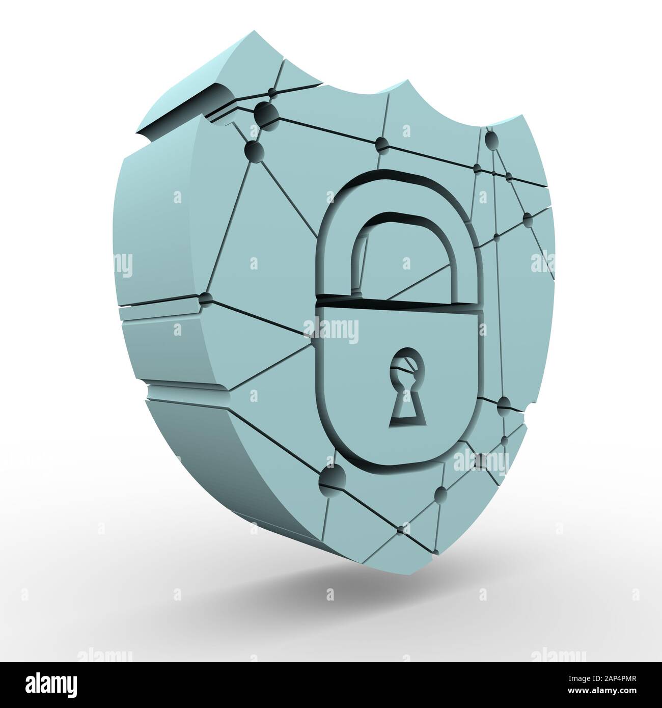 Cyber security concept. Shield with lock symbol. Design for ...