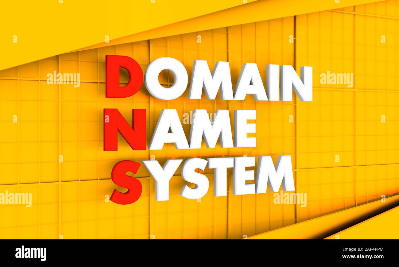 Acronym DNS - Domain Name System. Internet conceptual image. 3D ...