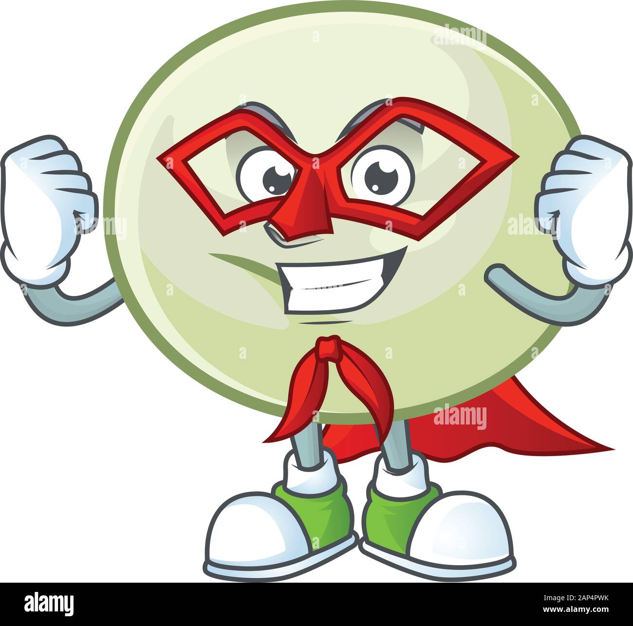 Smiley mascot of green hoppang dressed as a Super hero Stock Vector ...