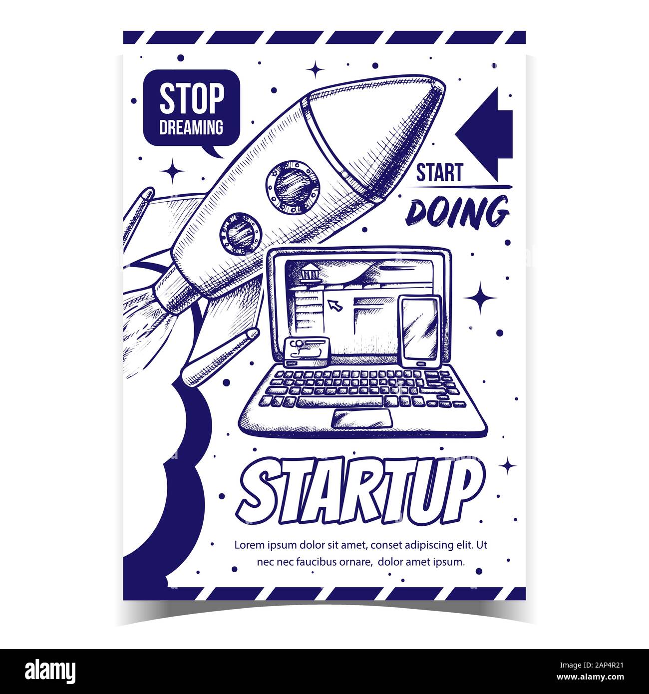 Startup Business Project Advertising Poster Vector Stock Vector Image ...