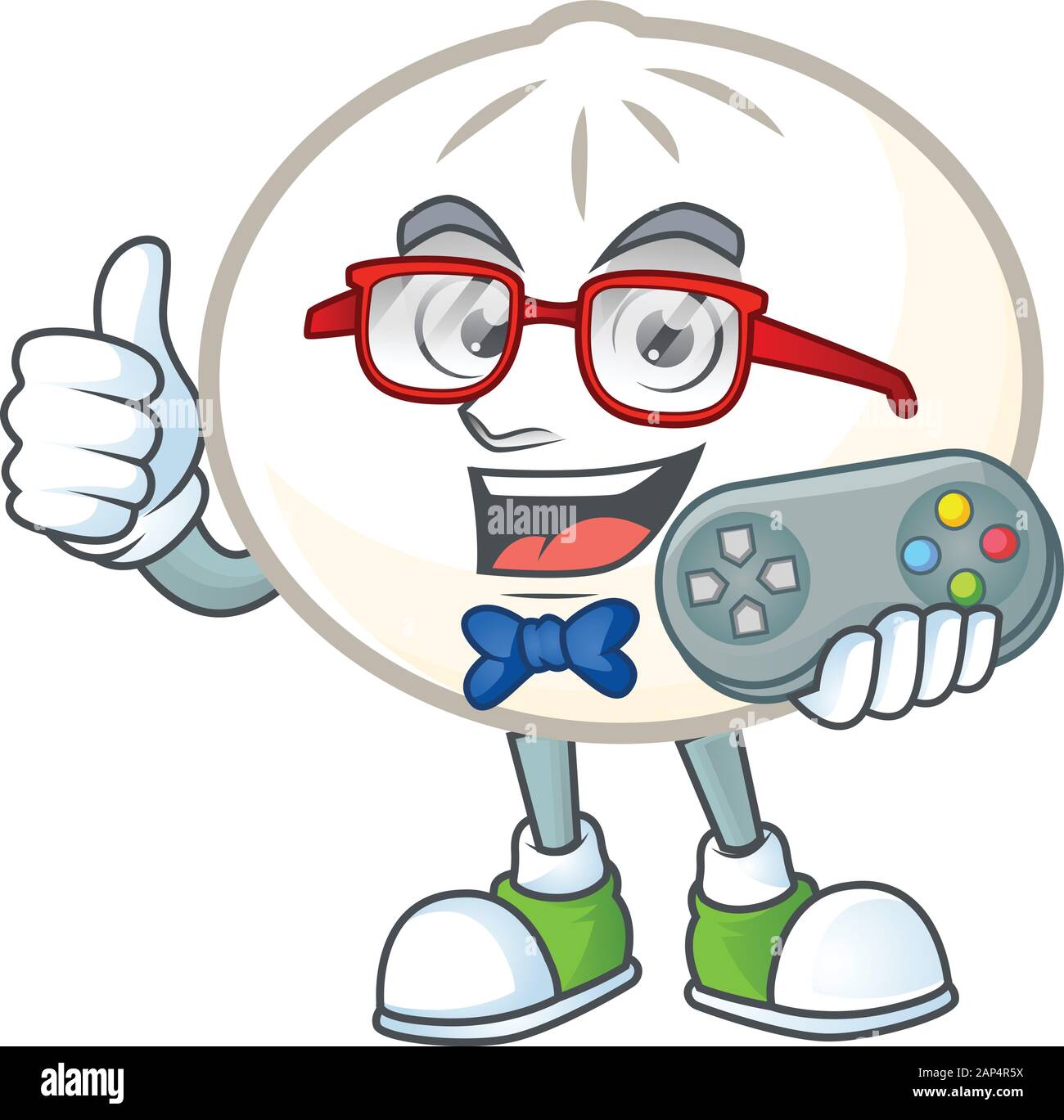 Smiley gamer white hoppang cartoon mascot style Stock Vector Image ...