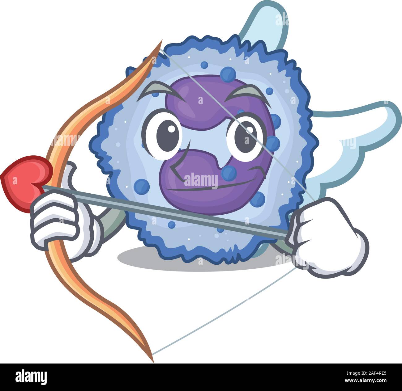 Romantic basophil cell Cupid cartoon character with arrow and wings ...