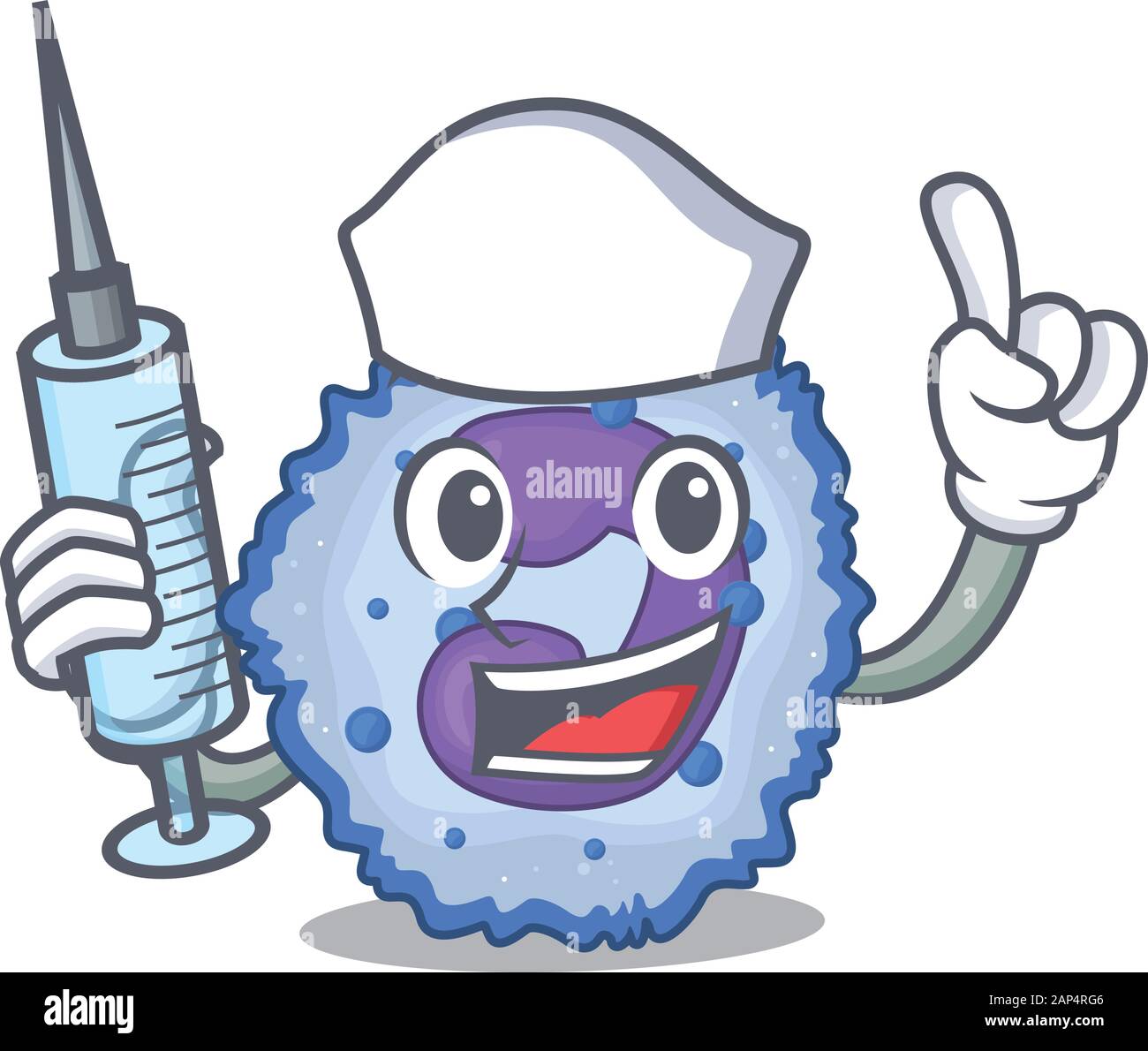 Smiley Nurse basophil cell cartoon character with a syringe Stock ...