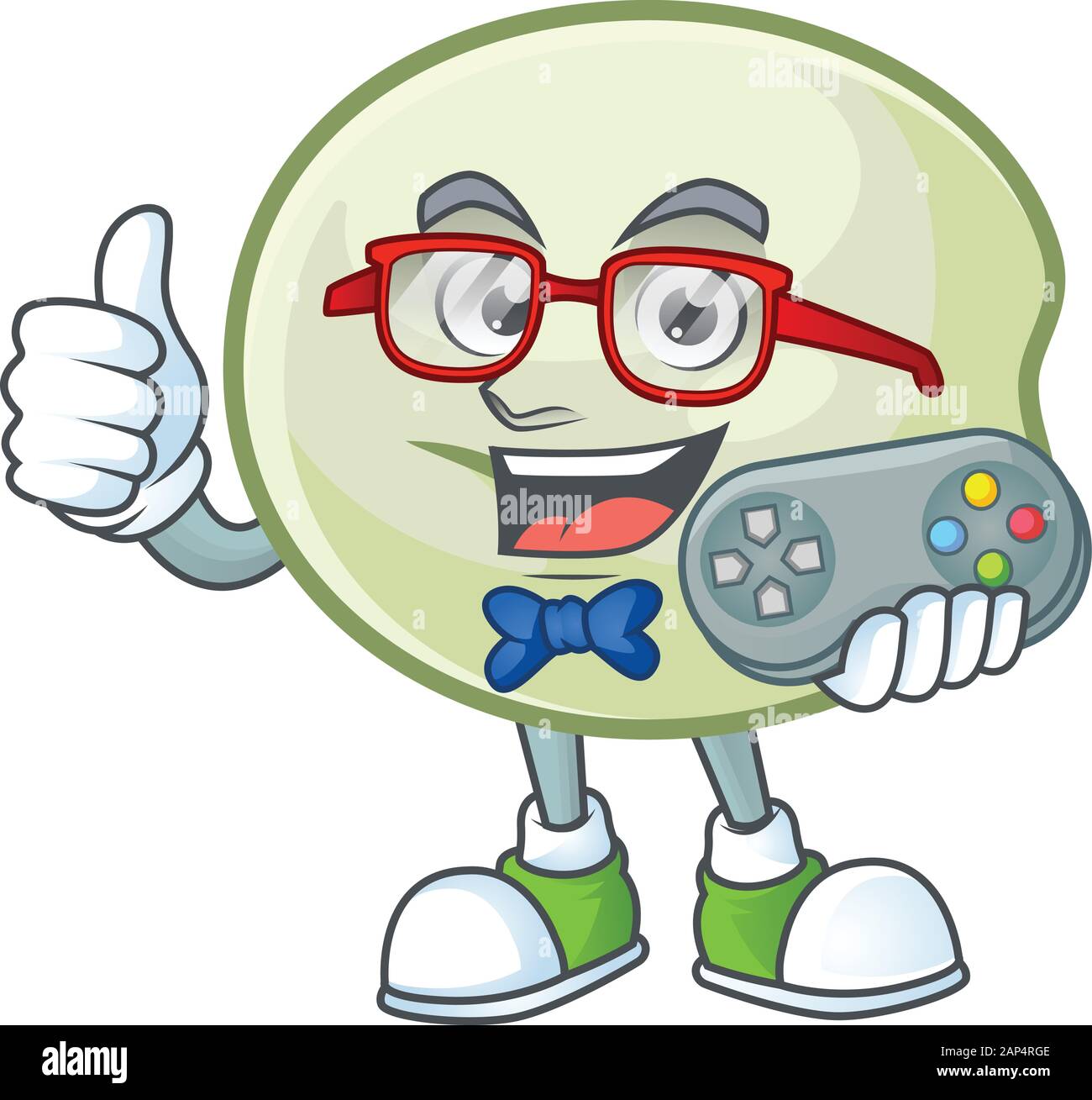 Smiley gamer green hoppang cartoon mascot style Stock Vector Image ...