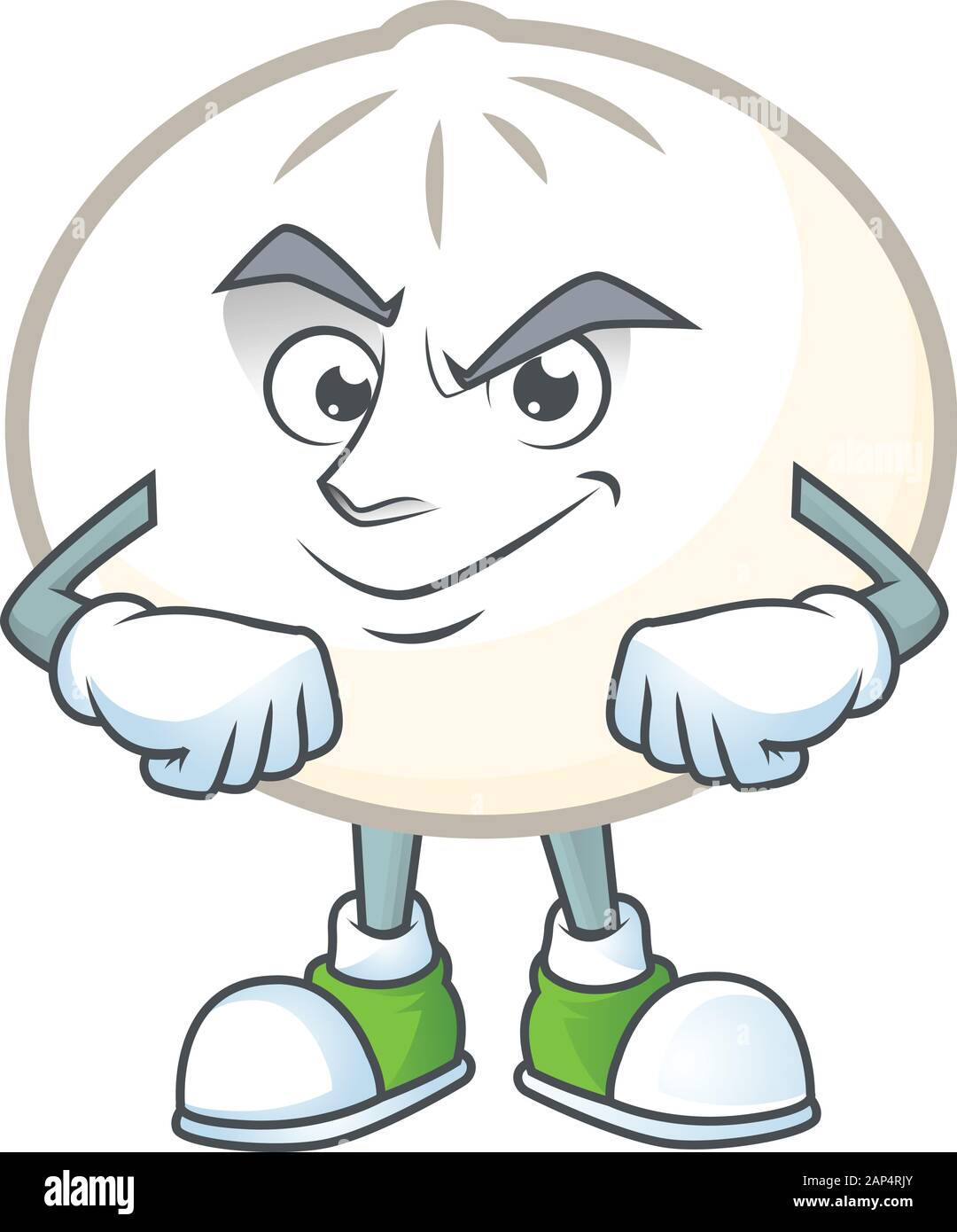 White hoppang mascot cartoon character style with Smirking face Stock ...