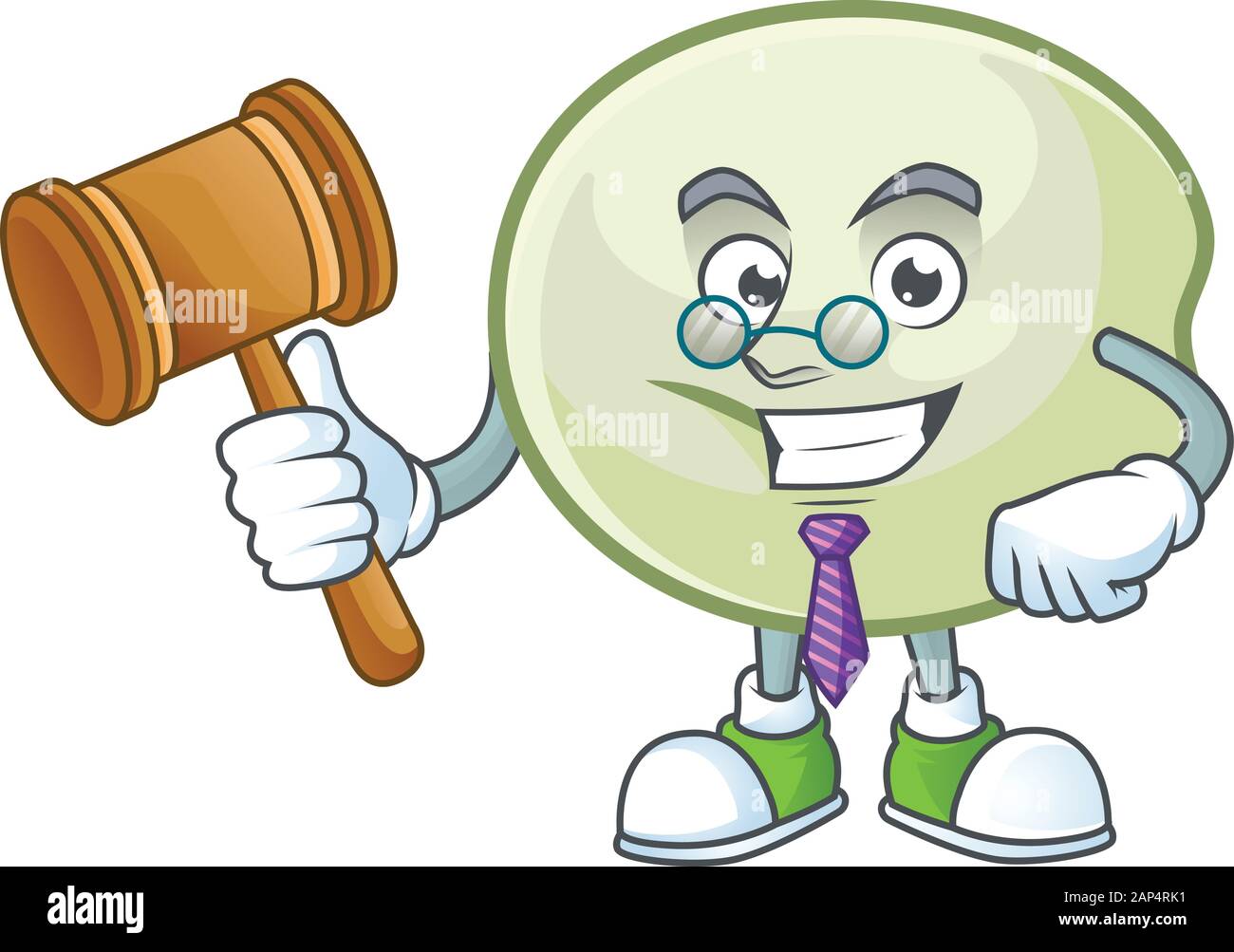 Smart Judge green hoppang in mascot cartoon character style Stock ...