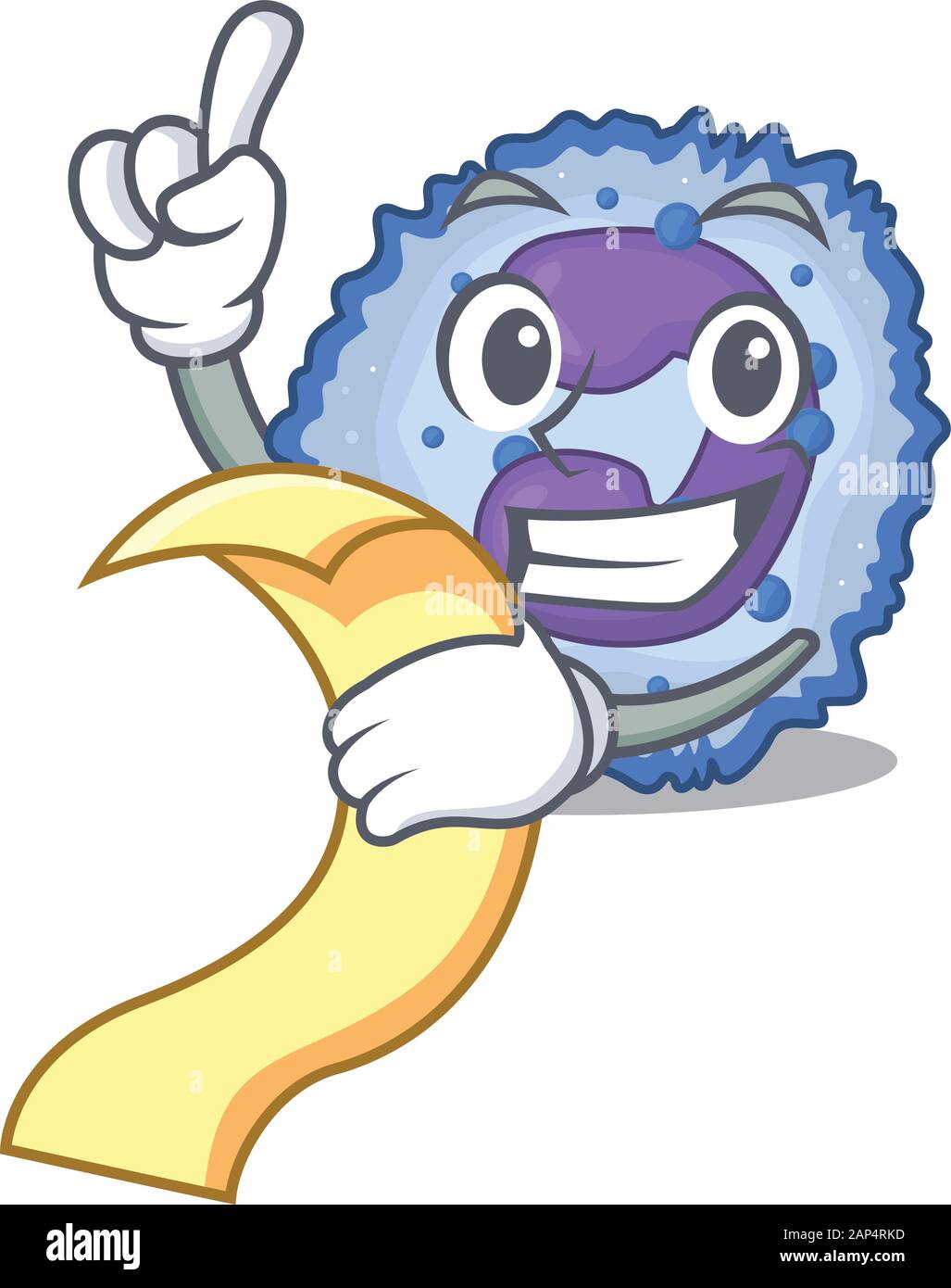 A funny cartoon character of basophil cell with a menu Stock Vector ...