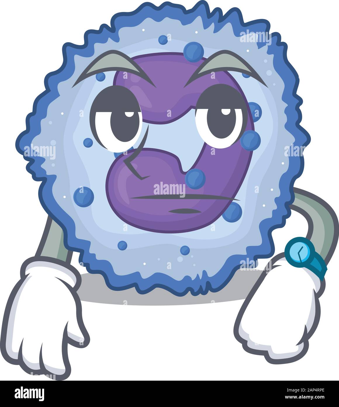 cartoon character design of basophil cell on a waiting gesture Stock ...