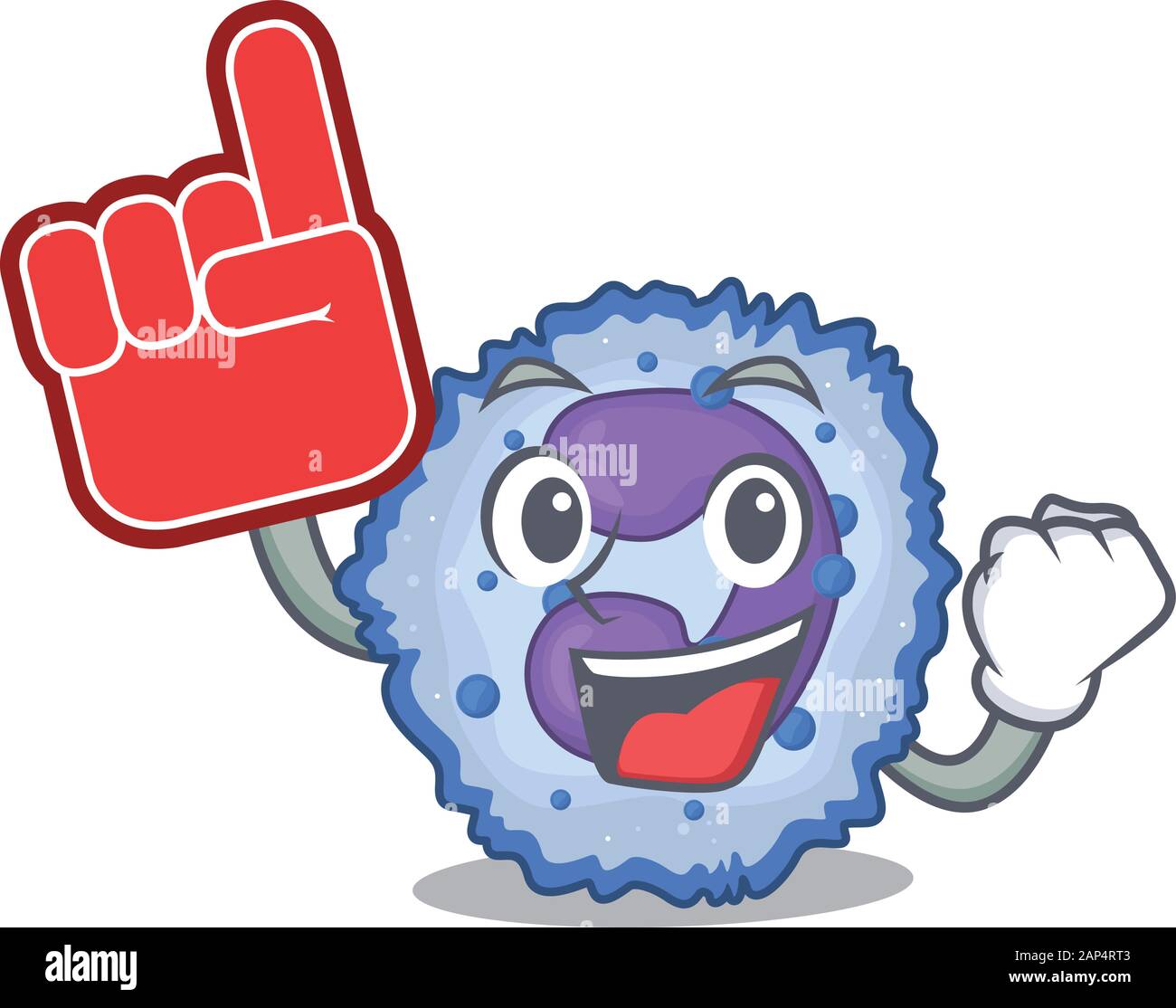 Basophil cell mascot cartoon style holding a Foam finger Stock Vector ...