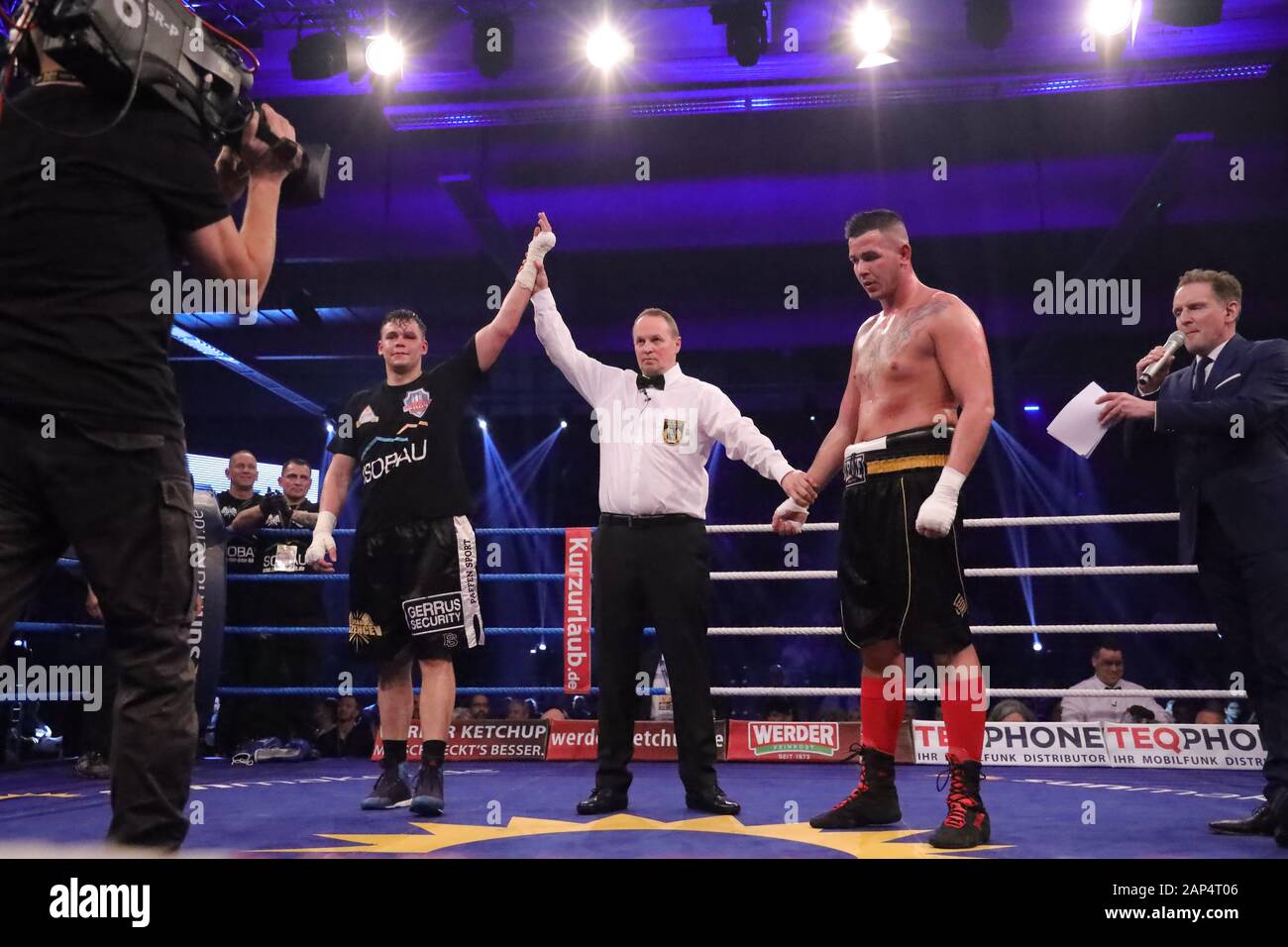 Boxkampf Ilja Mezencev gg Attila Kalman in der Stock Photo - Alamy