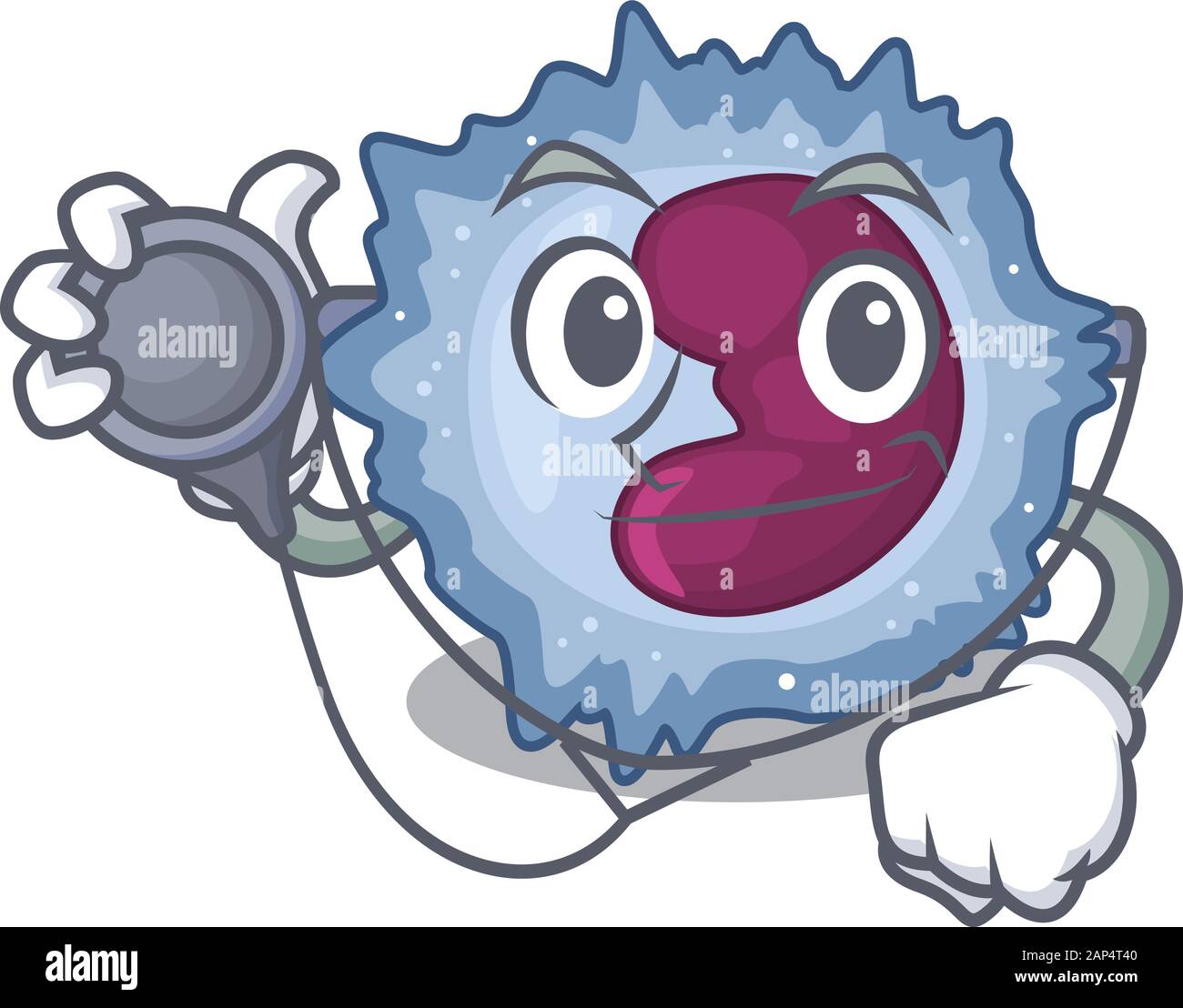 Smart and cool monocyte cell cartoon character in a Doctor with tools ...