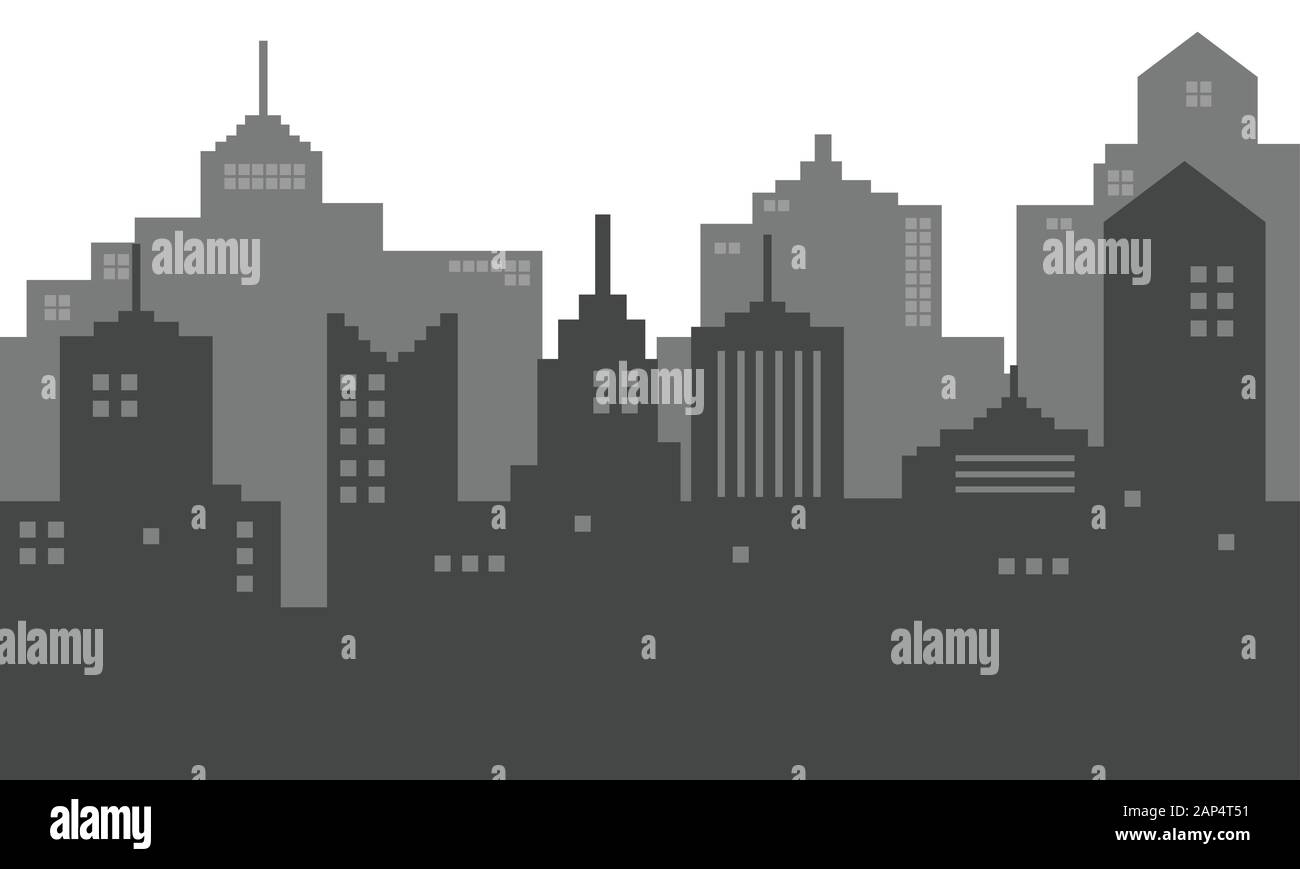 Black and white city background with shadows Stock Vector Image & Art ...