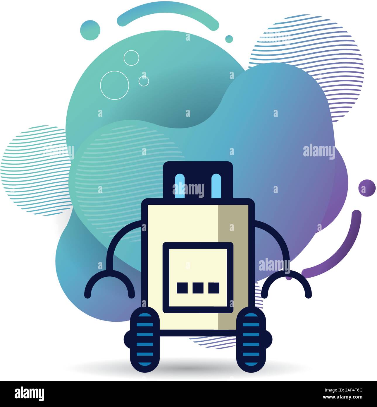robot with wheel technology icon Stock Vector Image & Art - Alamy