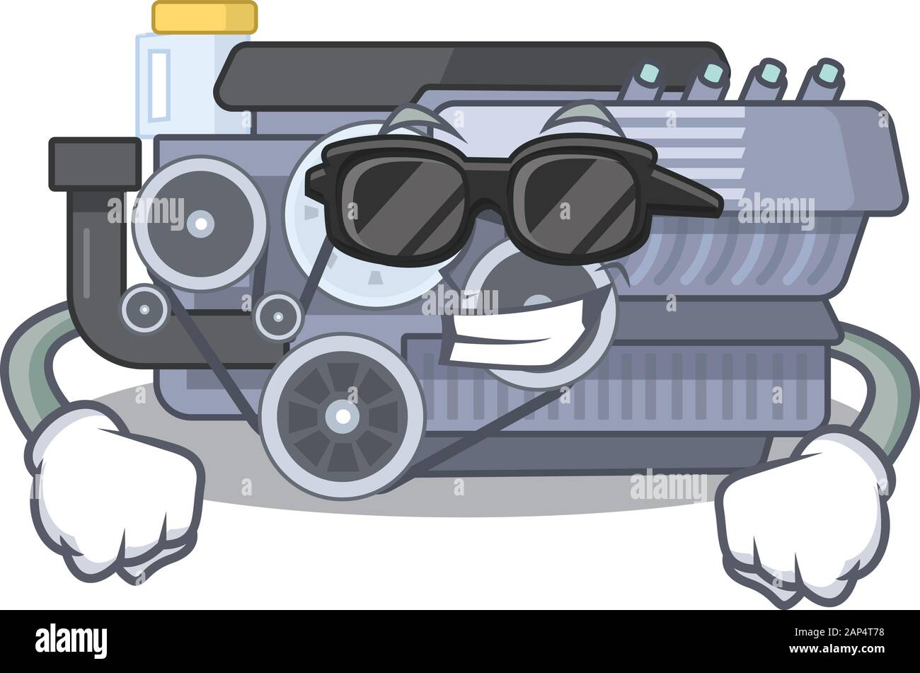 Super cool combustion engine character wearing black glasses Stock ...