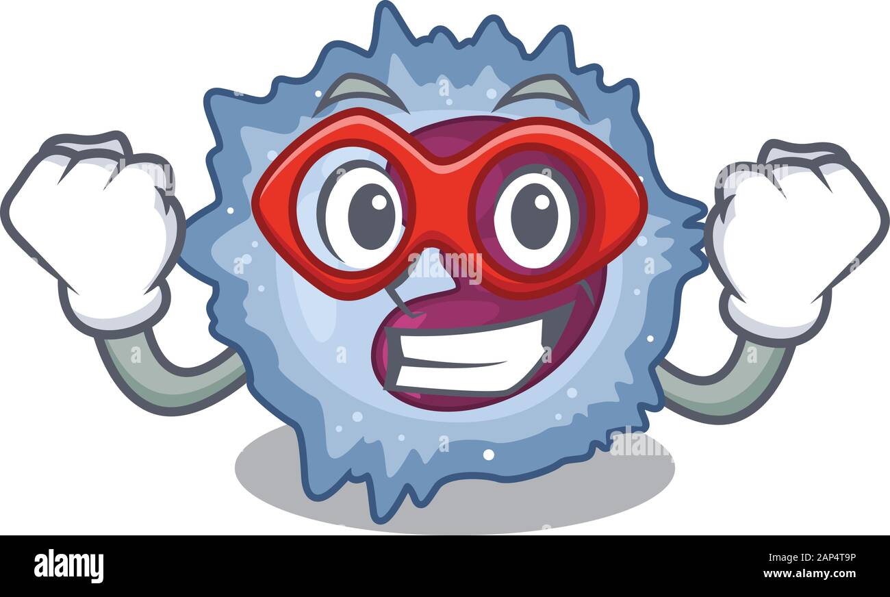 Smiley mascot of monocyte cell dressed as a Super hero Stock Vector ...