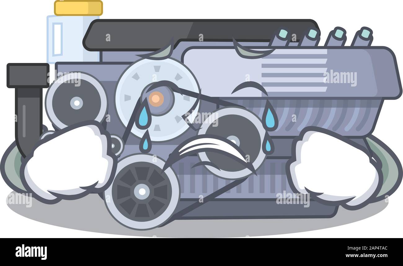 Sad of combustion engine cartoon mascot style Stock Vector Image & Art ...