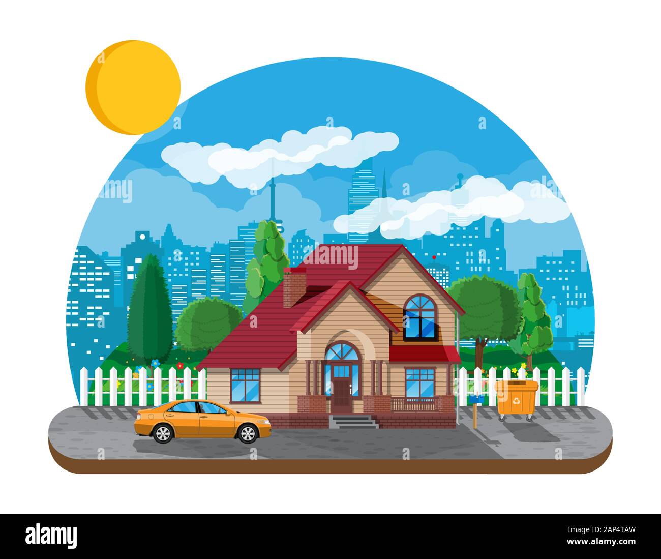Suburban Family House Countryside Wooden House Stock Vector Image suburban-family-house-countryside-wooden-house-stock-vector-image