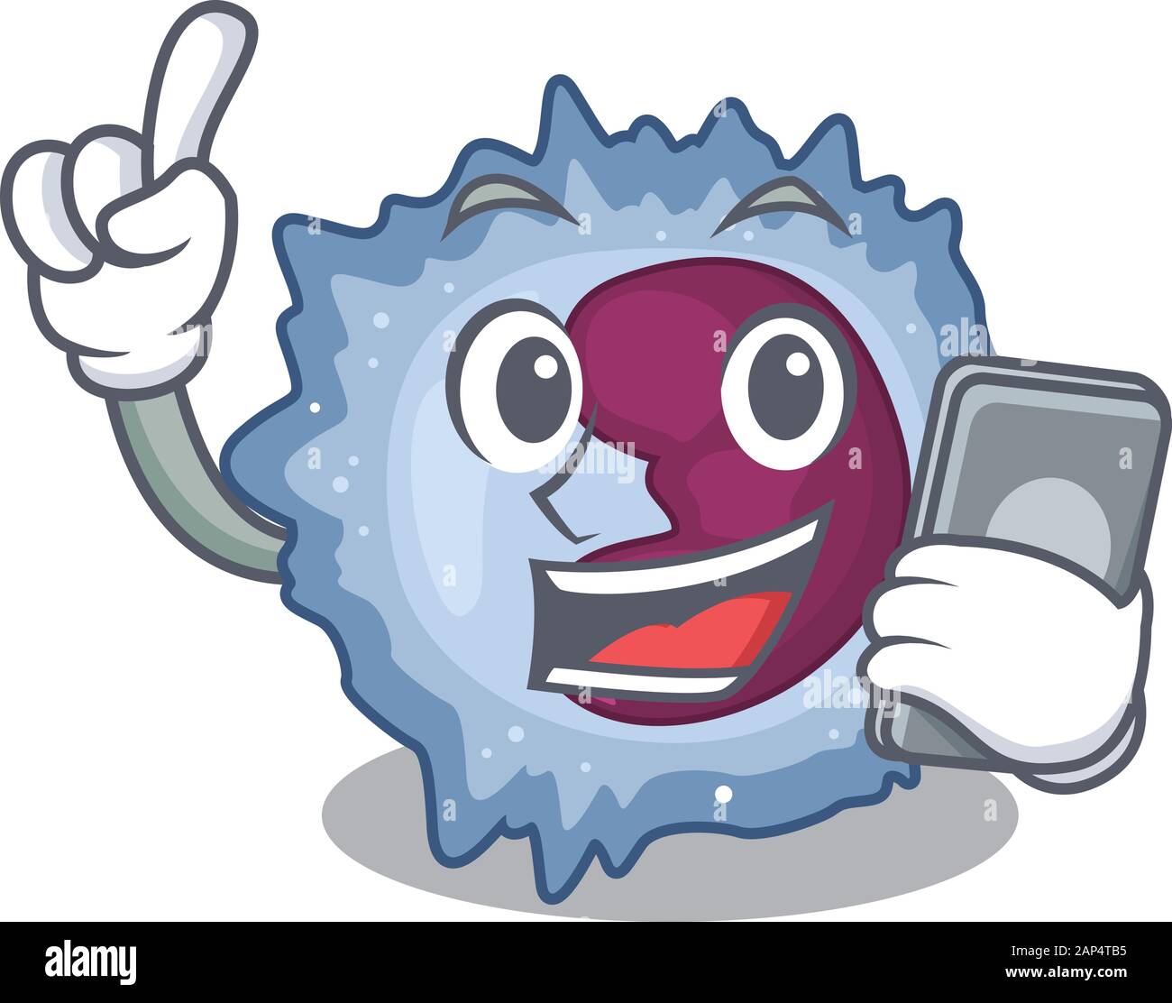 Cartoon design of monocyte cell speaking on a phone Stock Vector Image ...