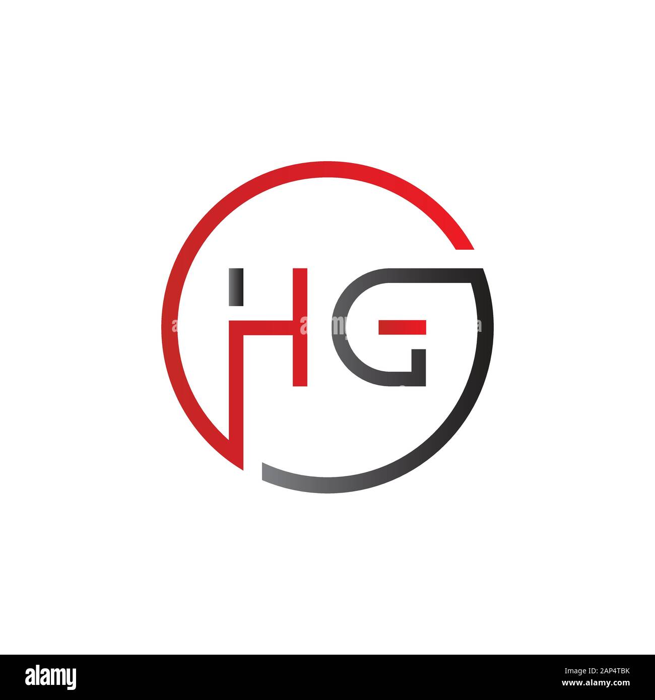 letter HG Logo Design Vector Template. Initial Linked Letter HG Vector ...