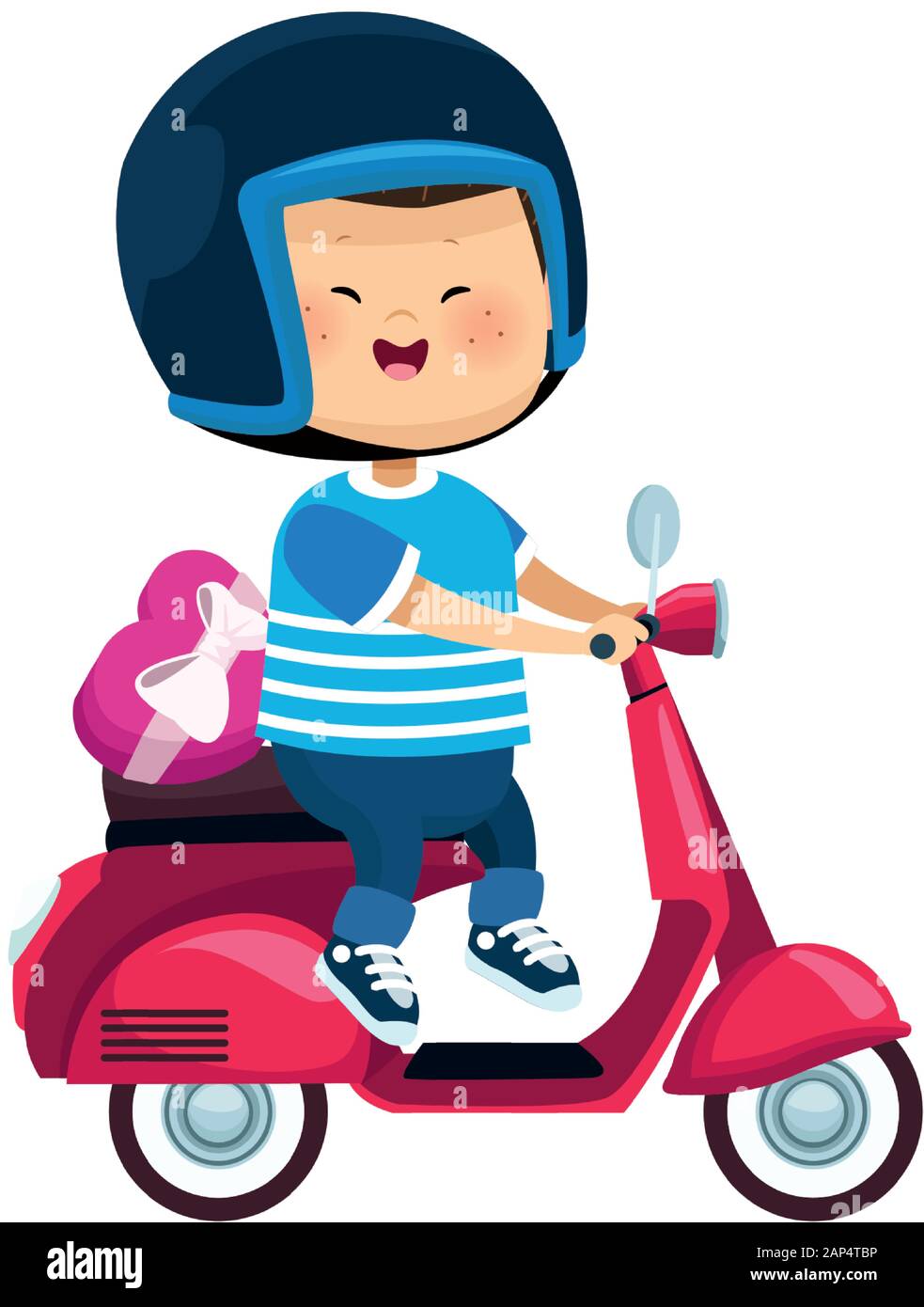 Children Riding Motorcycle Stock Vector Images - Alamy