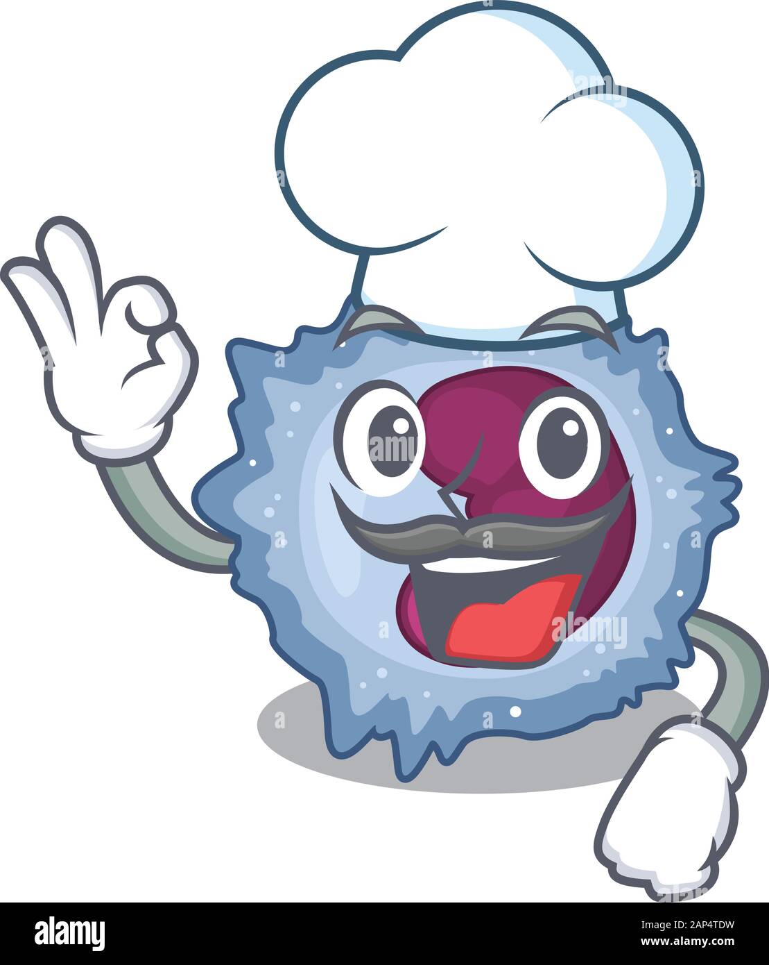 Monocyte cell cartoon character wearing costume of chef and white hat ...