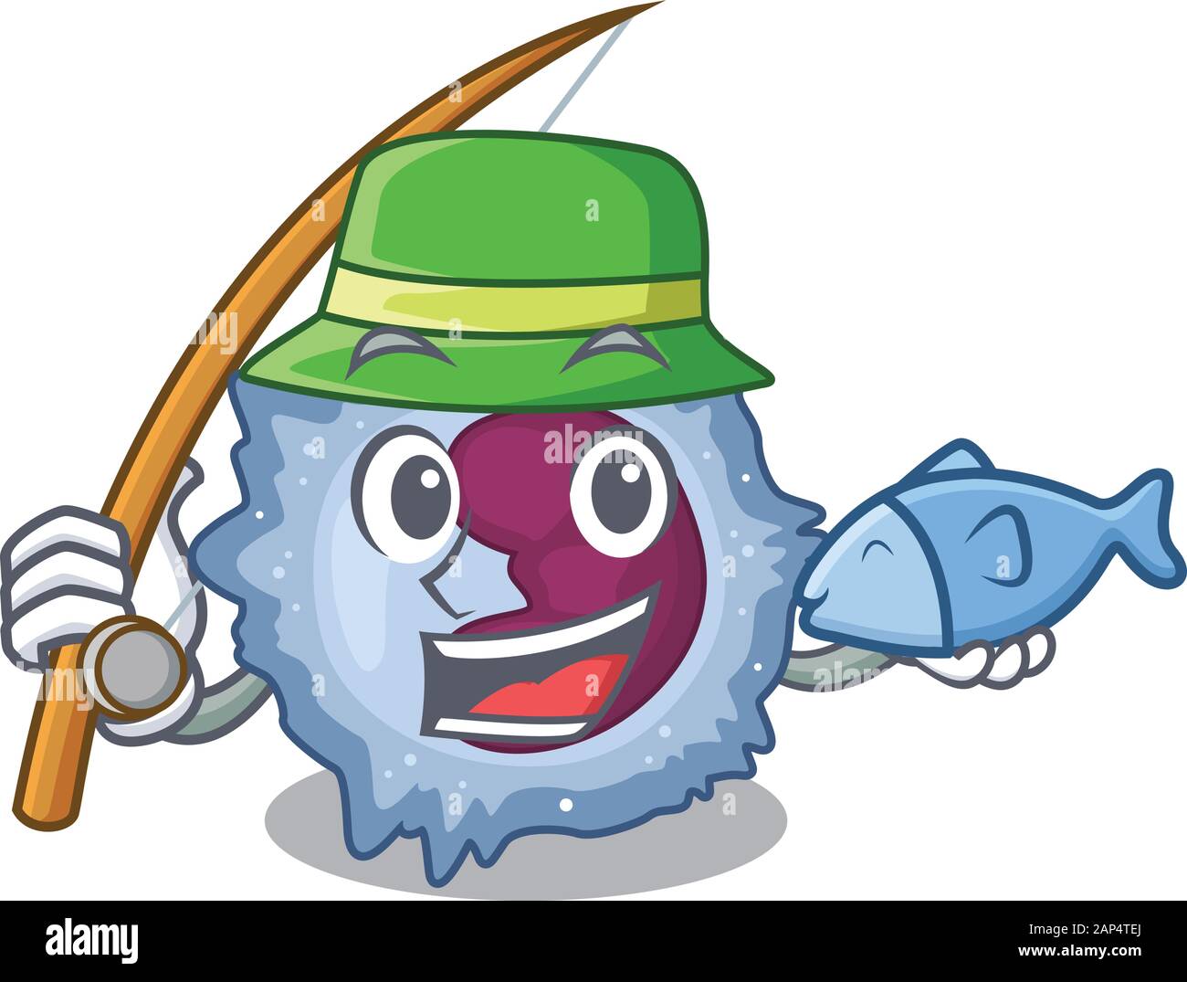 A Picture of happy Fishing monocyte cell design Stock Vector Image ...