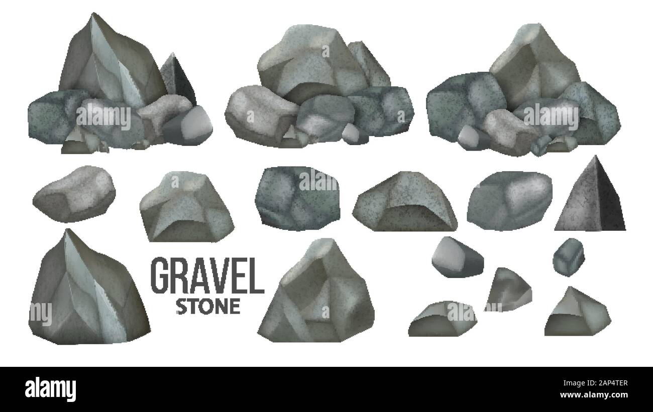 Stone Gravel And Granite Collection Set Vector Stock Vector Image & Art ...