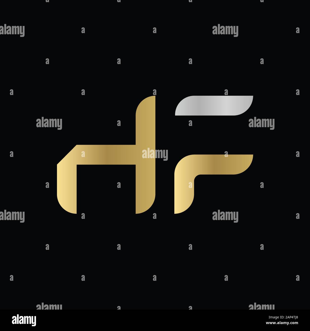 letter HF Logo Design Vector Template. Initial Linked Letter HF Vector ...