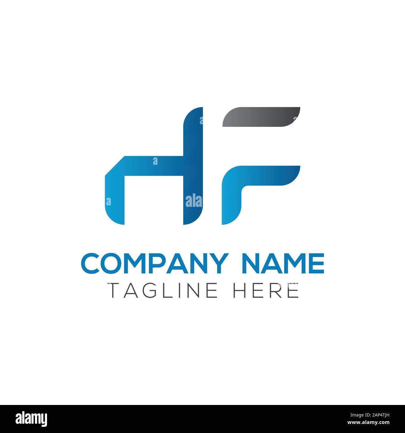 letter HF Logo Design Vector Template. Initial Linked Letter HF Vector ...