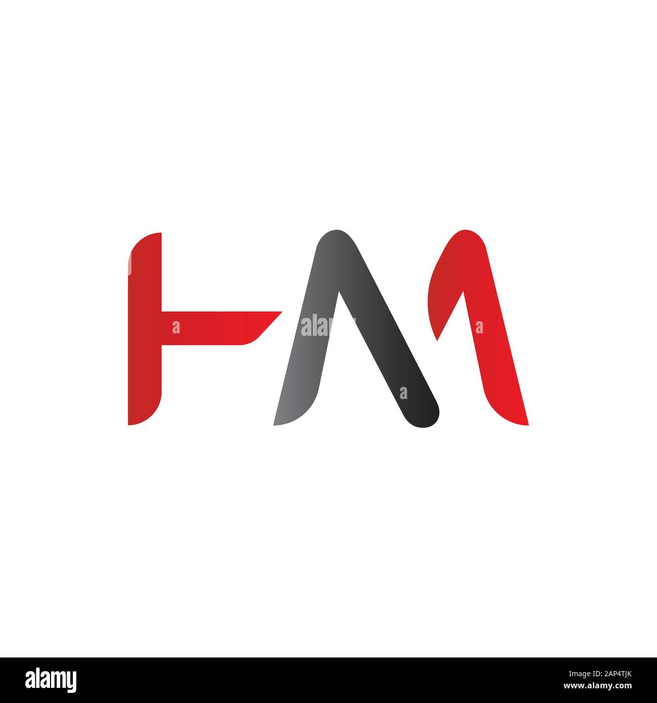 letter HM Logo Design Vector Template. Initial Linked Letter HM Vector ...