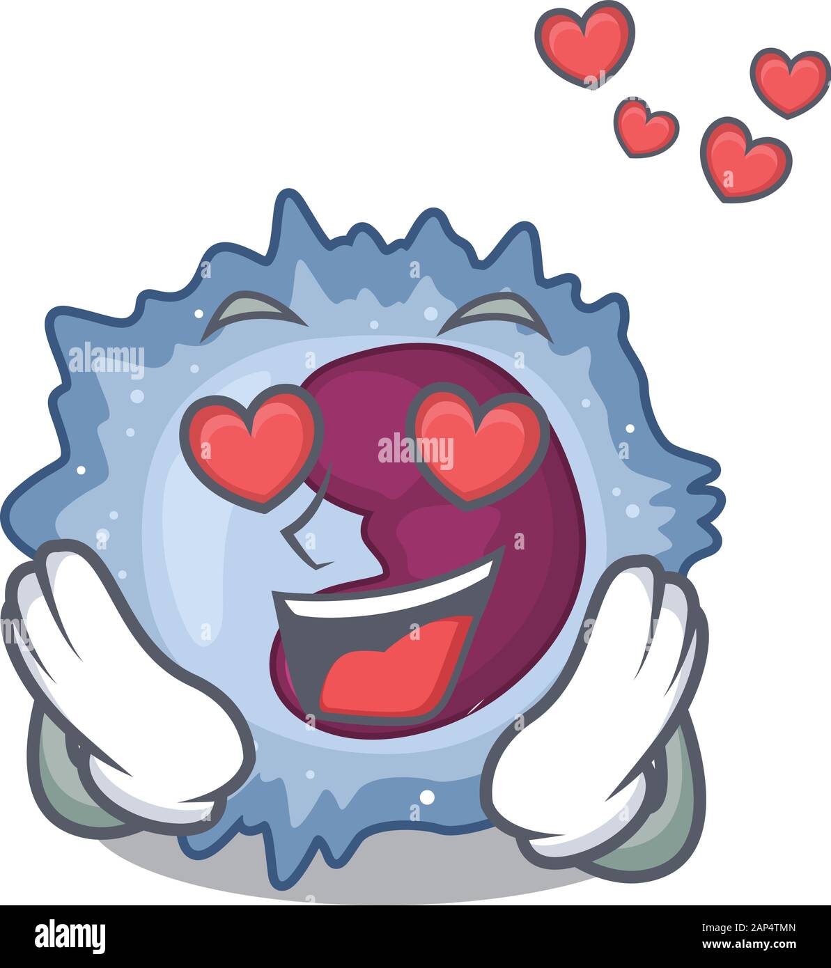 falling in love cute monocyte cell cartoon character design Stock ...