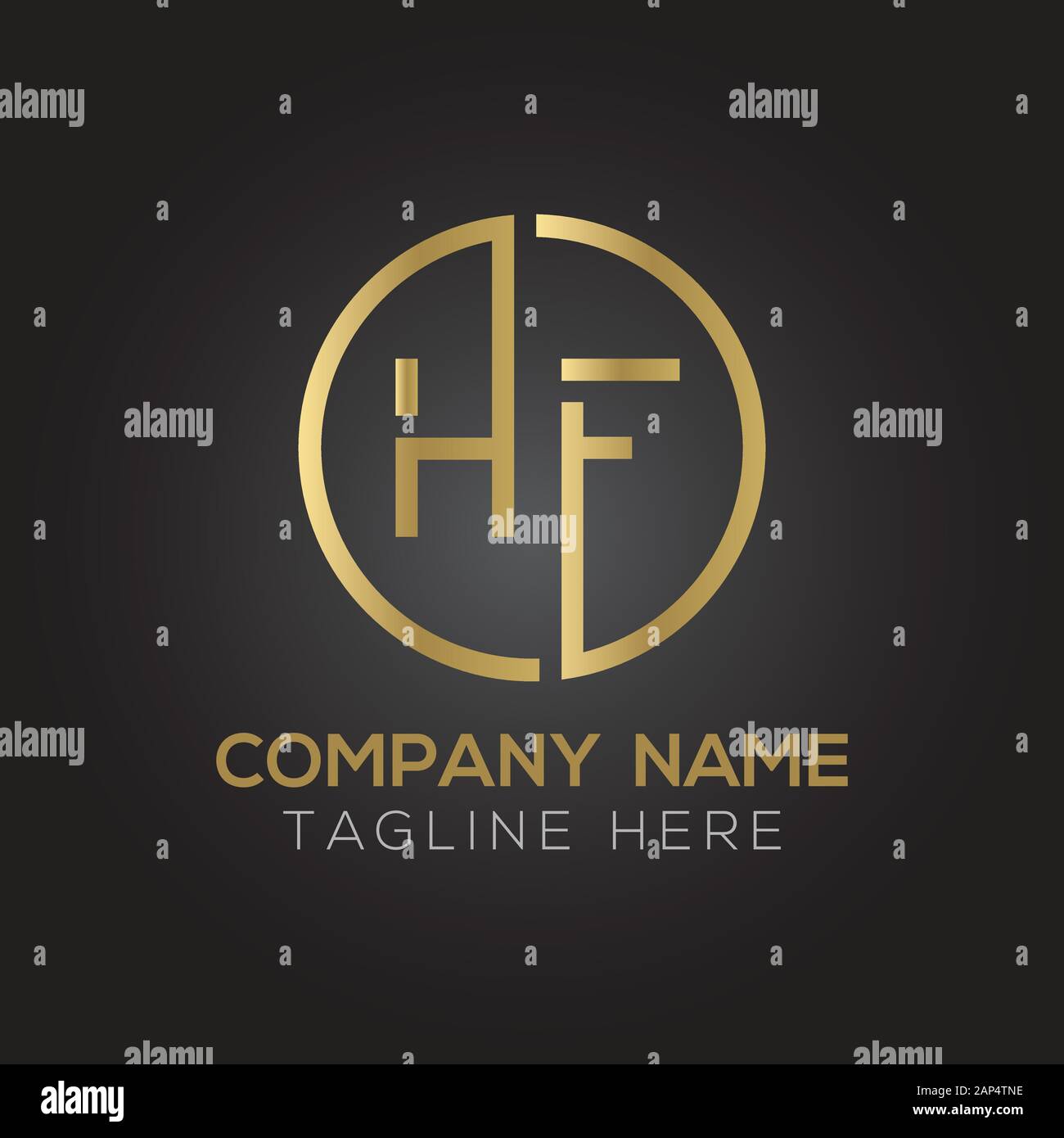 letter HF Logo Design Vector Template. Initial Linked Letter HF Vector ...