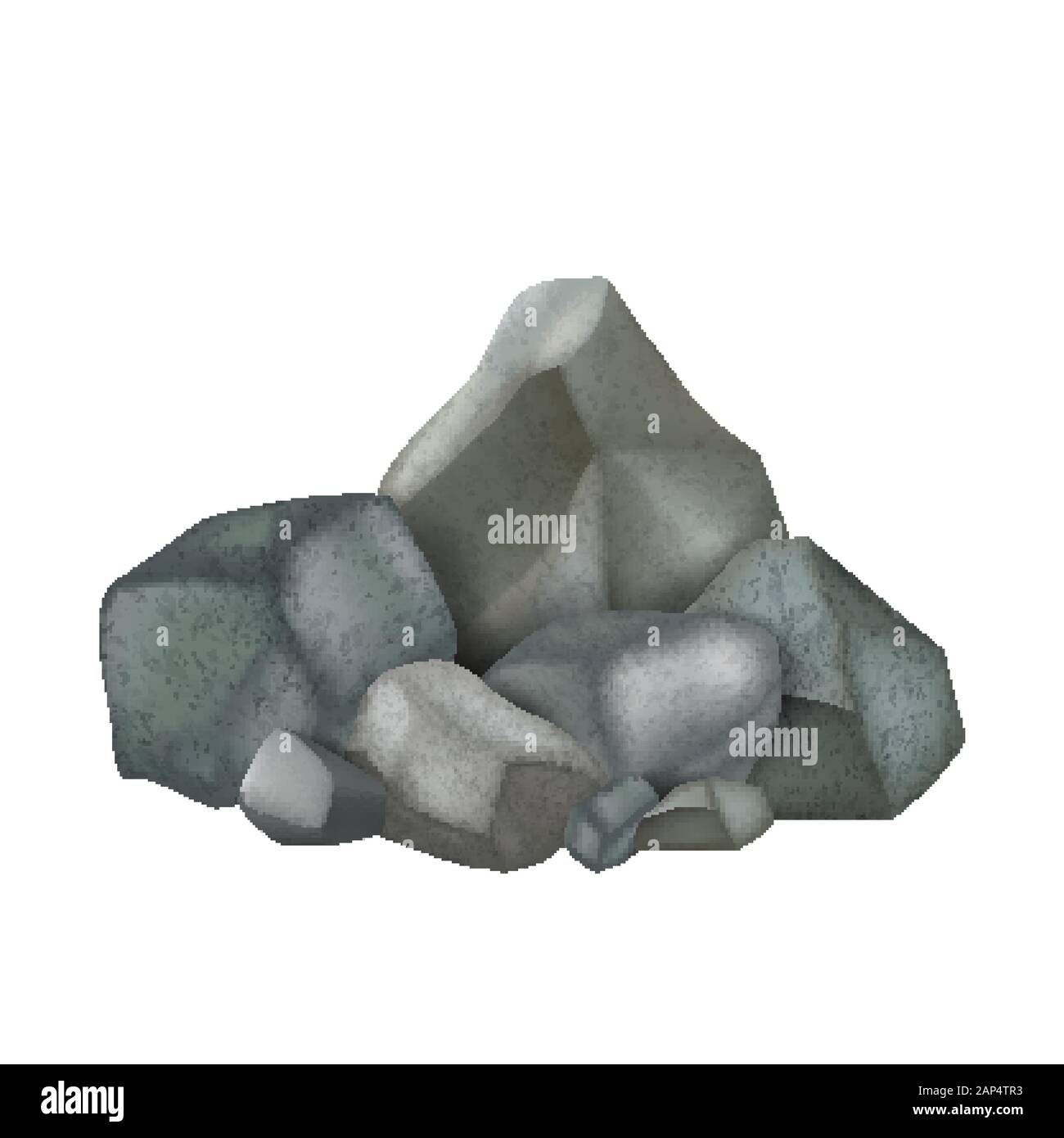 Stone Rock Stacked Pile Fieldstones Cobbles Vector Stock Vector Image ...