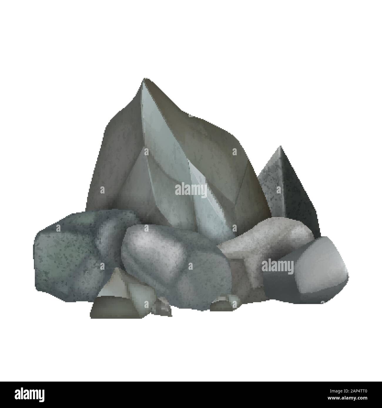 Rock Stone Rough Cobblestone Boulder Heap Vector Stock Vector Image ...