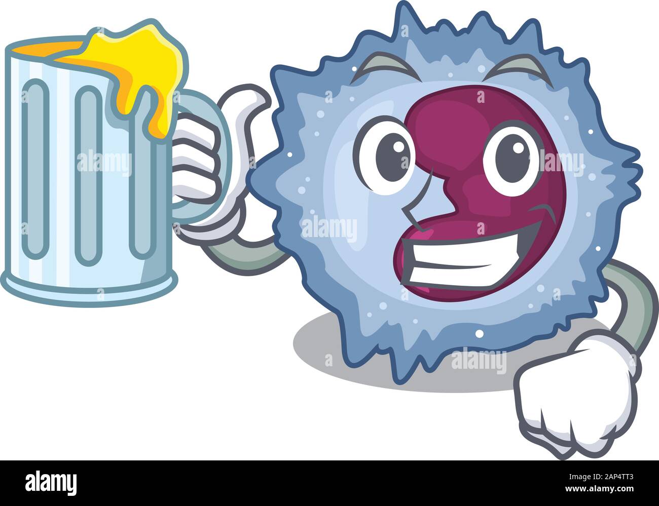 Happy monocyte cell mascot design with a big glass Stock Vector Image ...