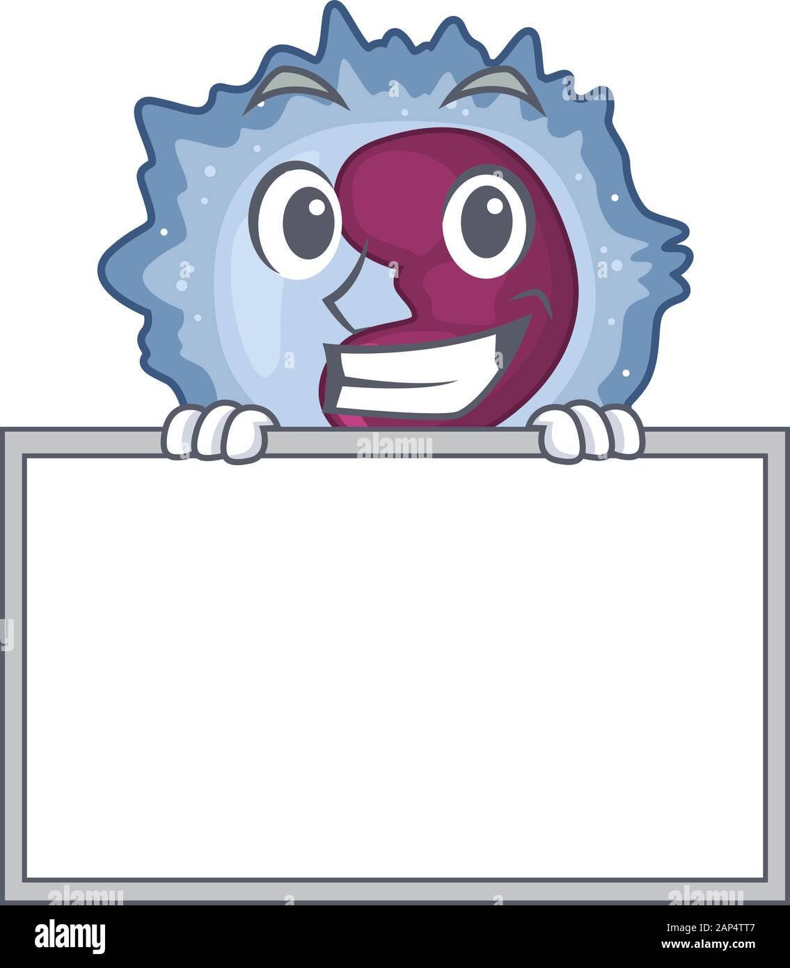 A cute picture of monocyte cell grinning with board Stock Vector Image ...