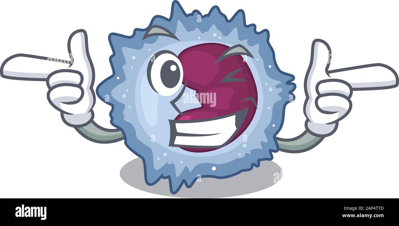 mascot cartoon design of monocyte cell with Wink eye Stock Vector Image ...
