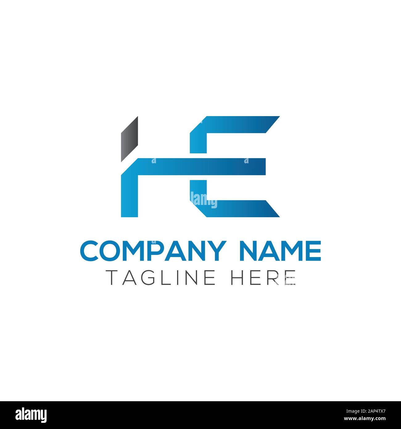 letter HE Logo Design Vector Template. Initial Linked Letter HE Vector ...
