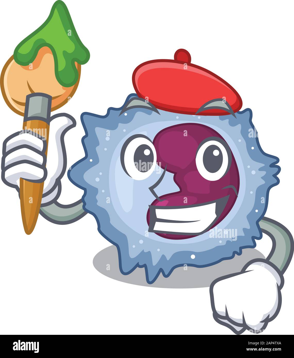 Cartoon character of monocyte cell Artist with a brush Stock Vector ...