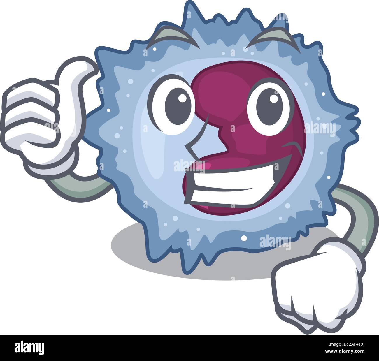 Cheerfully monocyte cell making Thumbs up gesture Stock Vector Image ...