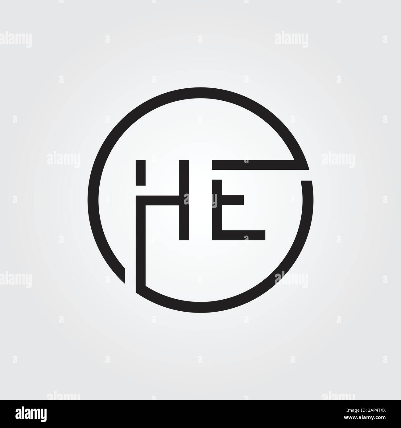 letter HE Logo Design Vector Template. Initial Linked Letter HE Vector ...