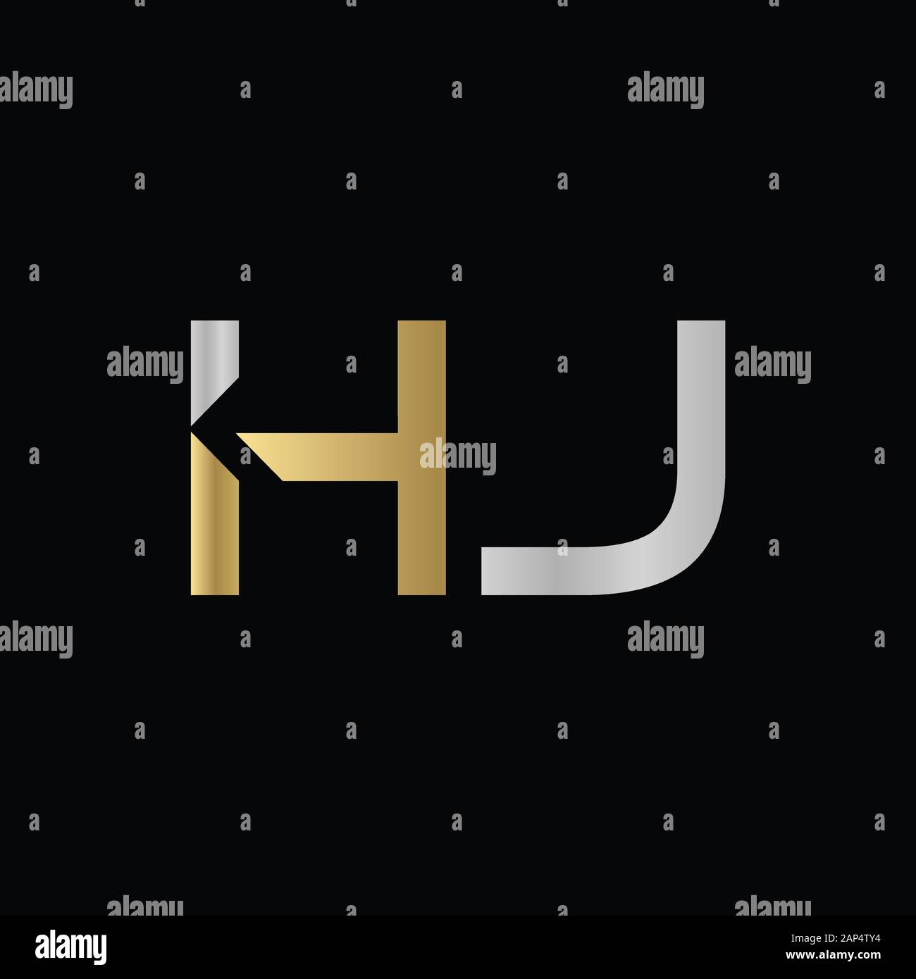 Letter Hj Logo Design Vector Template Initial Linked Letter Hj Vector Illustration Stock Vector