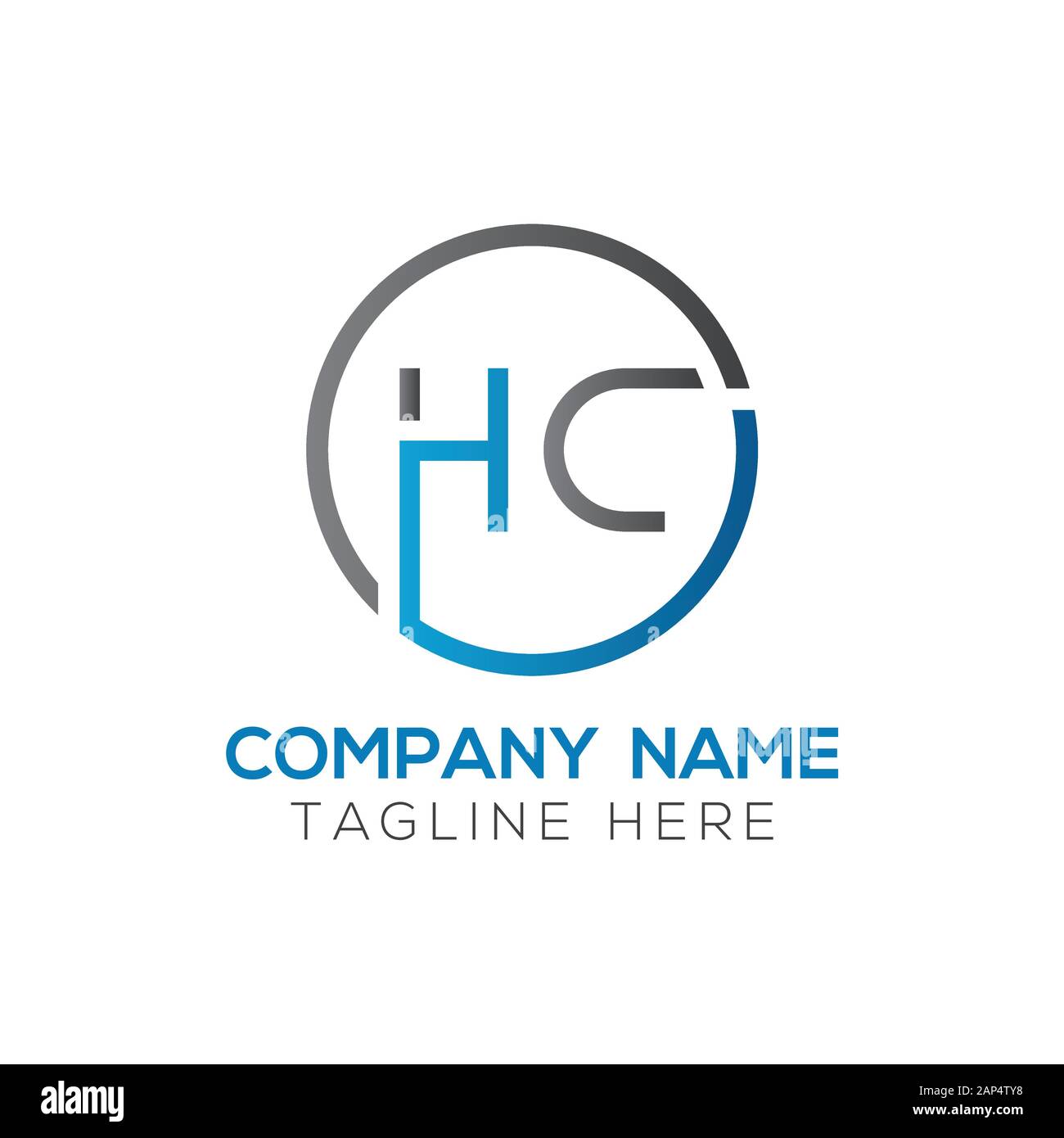 letter HC Logo Design Vector Template. Initial Linked Letter HC Vector ...